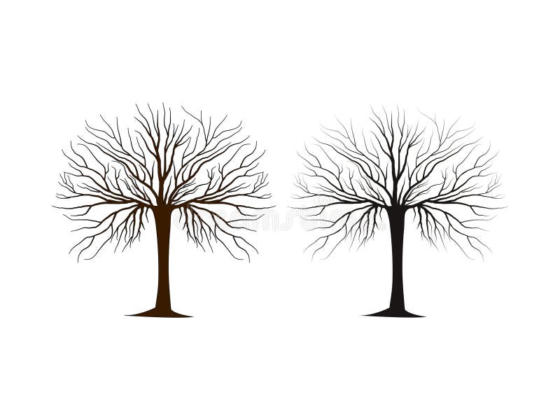 Leafless Tree Silhouette Vector, Dead Tree Illustration Stock Vector ...
