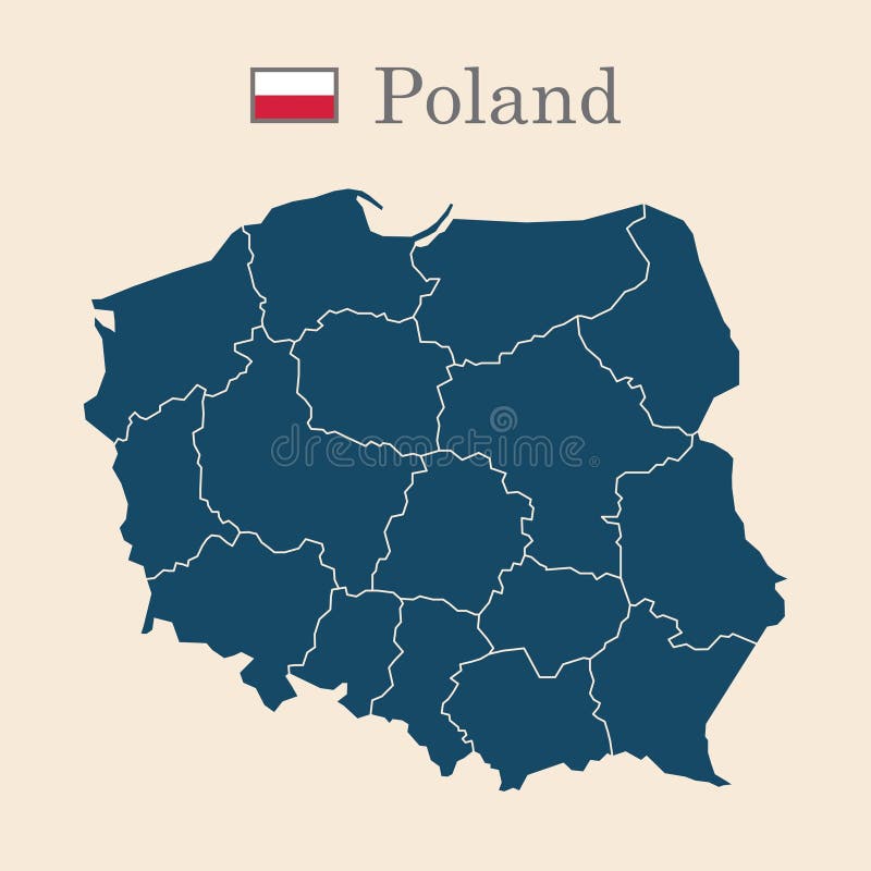 Vector Map of Poland with Flag Highly Detailed Stock Vector ...