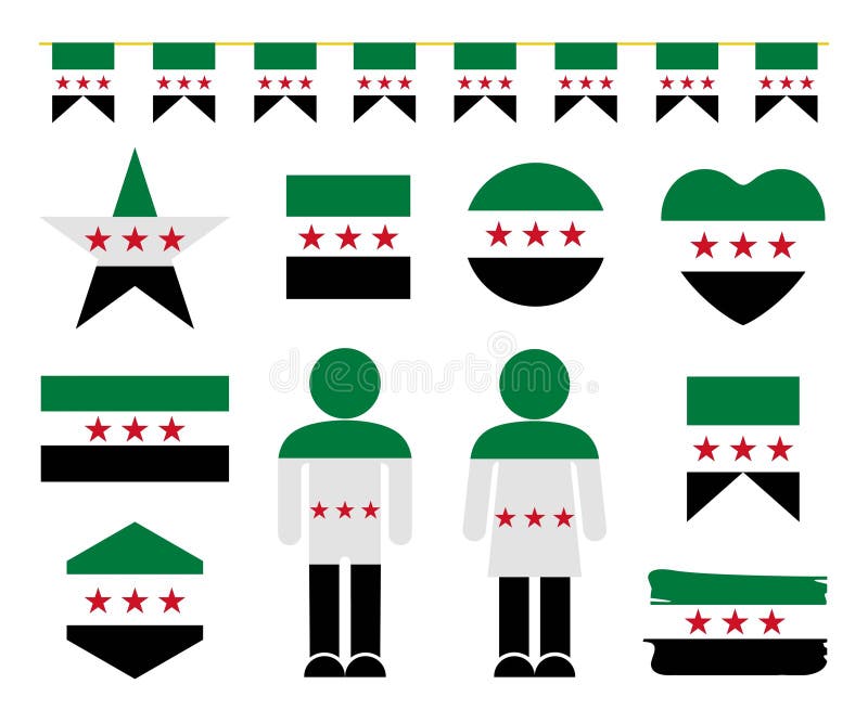 Syria Flag Logo. Isolated Syria Flag on White Background Stock Vector ...