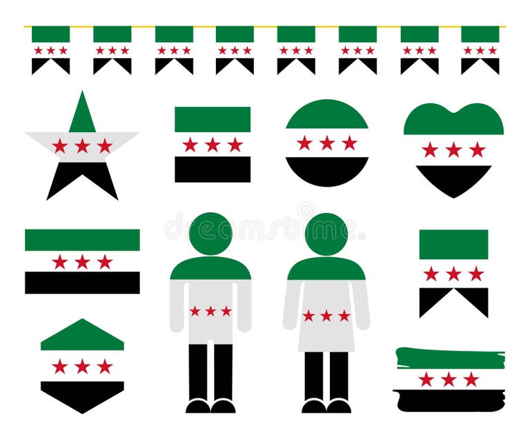 Syria Flag Logo. Isolated Syria Flag on White Background Stock Vector ...