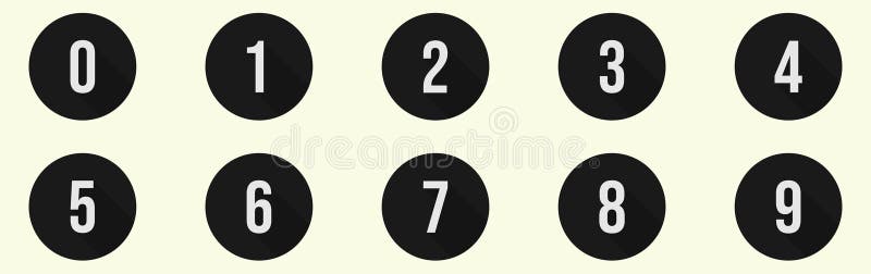 Black Circle Number Icons Set Stock Vector - Illustration of symbol ...