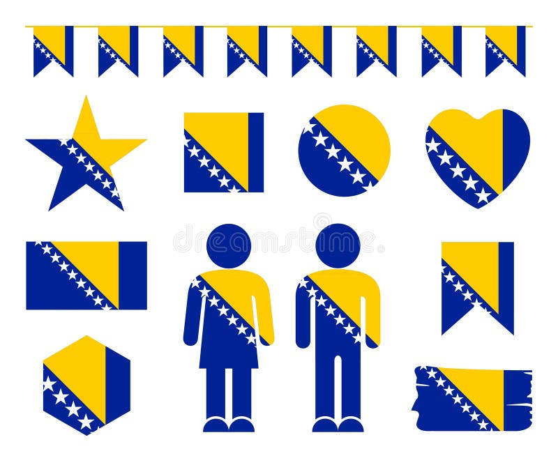 Bosnia and Herzegovina Flag Logo. Isolated Bosnia and Herzegovina Flag ...