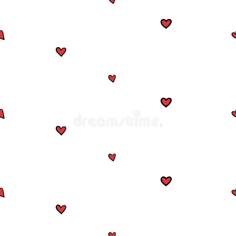 Cute, Minimal, Seamless Pattern with Hearts. Good for Any Project ...