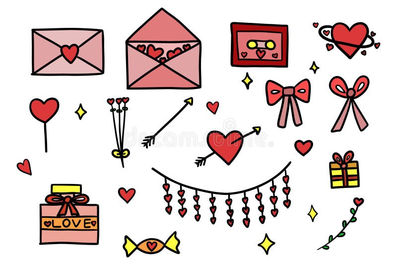 Valentine S Day Set of Cute Love Elements. Good for Any Project. Stock ...