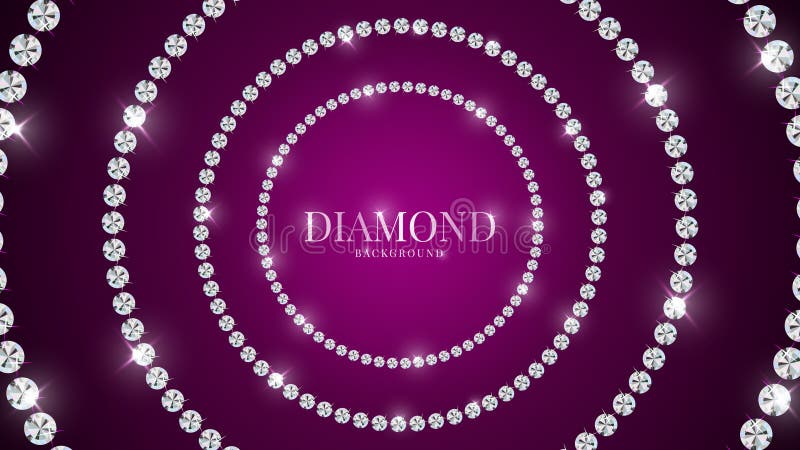 Diamonds in Circle Path Frame with Shine Effect. Realistic Diamonds on ...