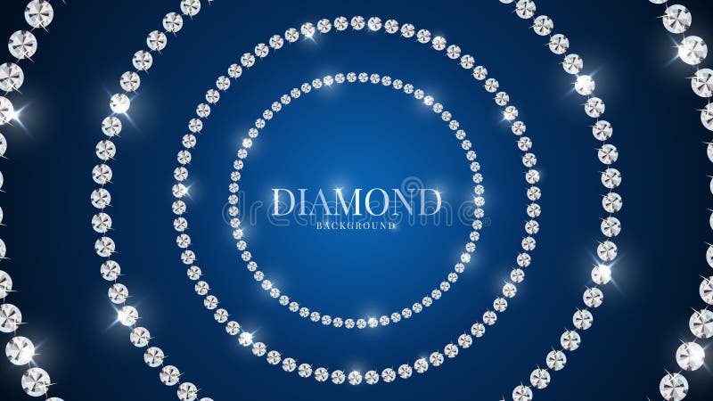 Diamonds in Circle Path Frame with Shine Effect. Realistic Diamonds on ...