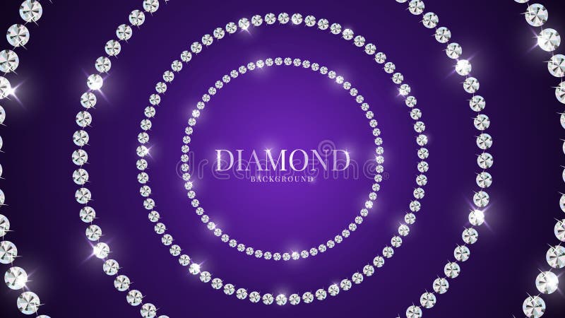 Diamonds in Circle Path Frame with Shine Effect. Realistic Diamonds on ...