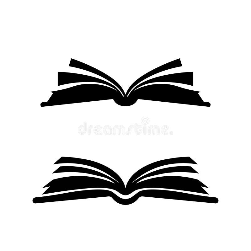Open Book Design Silhouette Vector Stock Vector - Illustration of ...