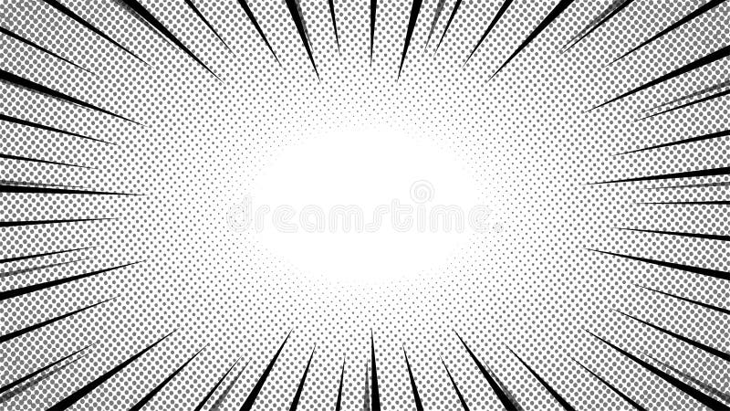 Comic Book Page with Halftone Dots and Rays. Vector Illustration Stock ...