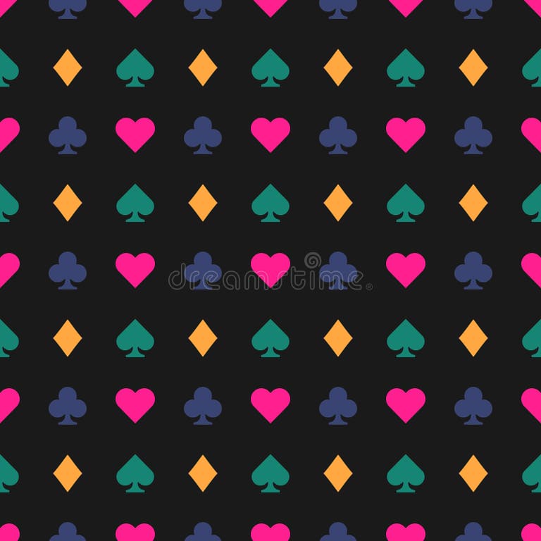 Poker Dark Seamless Pattern Stock Vector - Illustration of dark ...