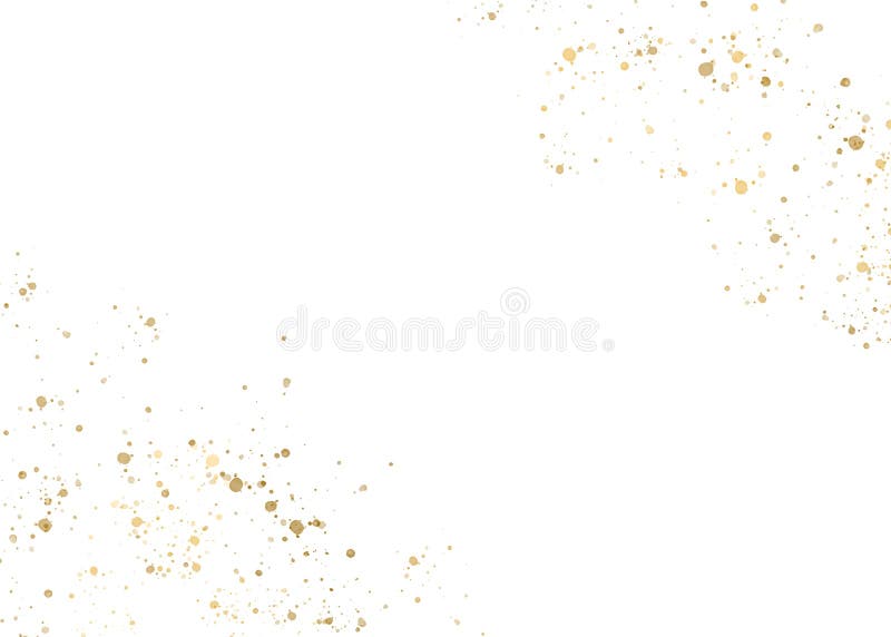 Gold Glitter Particles, Glow, Golden Splatter. Border of Festive Golden ...