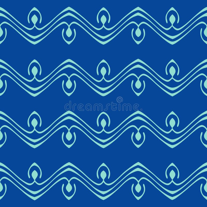 Geometric Curvy Waves Seamless Vector Pattern. Stock Vector ...