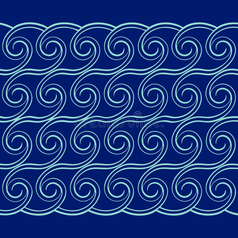 Geometric Curvy Waves Seamless Vector Pattern. Stock Vector ...