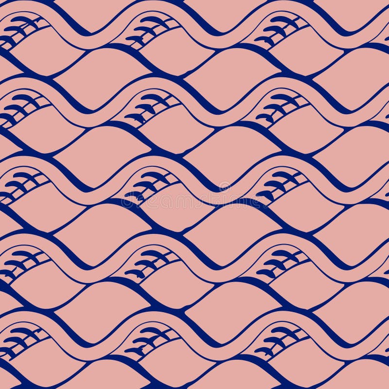 Geometric Curvy Waves Seamless Vector Pattern. Stock Vector ...