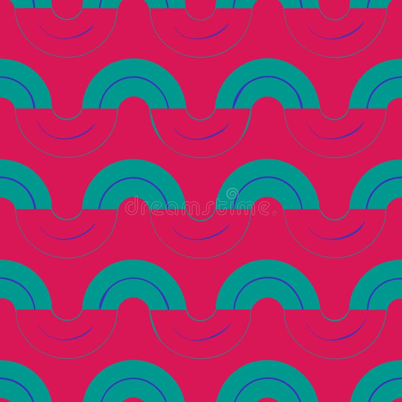 Geometric Curvy Waves Seamless Vector Pattern. Stock Vector ...