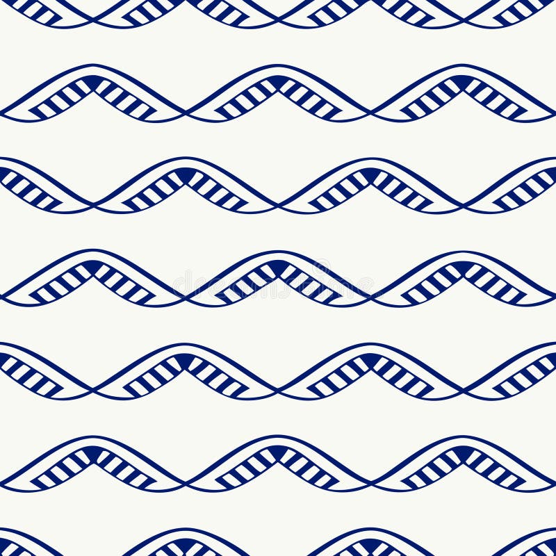 Geometric Curvy Waves Seamless Vector Pattern. Stock Vector ...