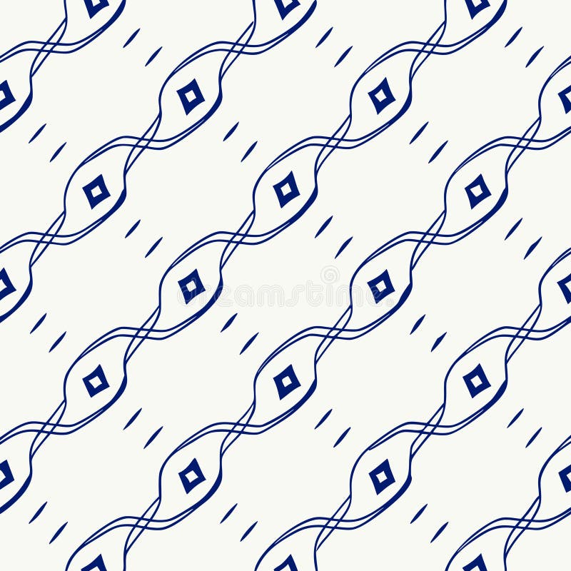Geometric Curvy Waves Seamless Vector Pattern. Stock Vector ...