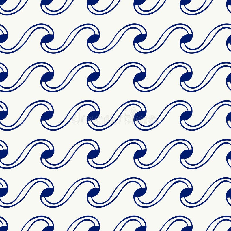 Geometric Curvy Waves Seamless Vector Pattern. Stock Vector ...
