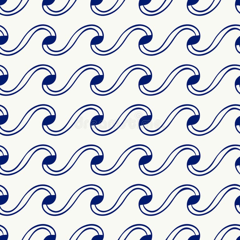 Geometric Curvy Waves Seamless Vector Pattern. Stock Vector ...