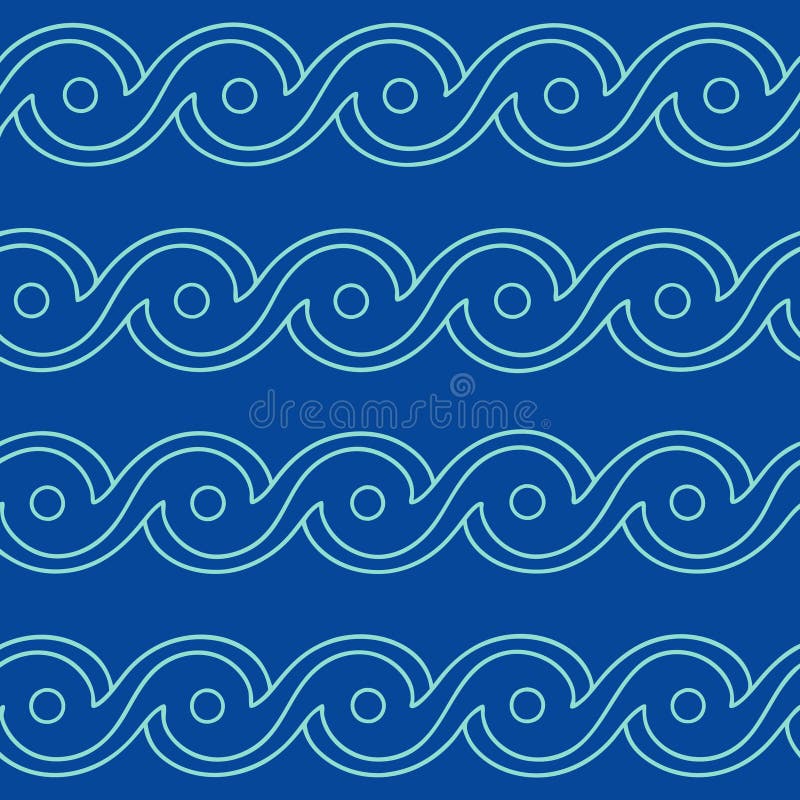 Geometric Curvy Waves Seamless Vector Pattern. Stock Vector - Illustration of design, background ...