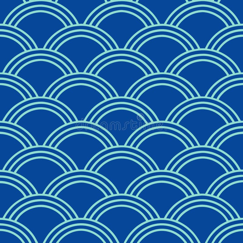 Geometric Curvy Waves Seamless Vector Pattern. Stock Vector ...