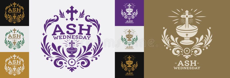 Ash Wednesday, Lent Catholic Christian Holy Week Celebration, Emblem ...