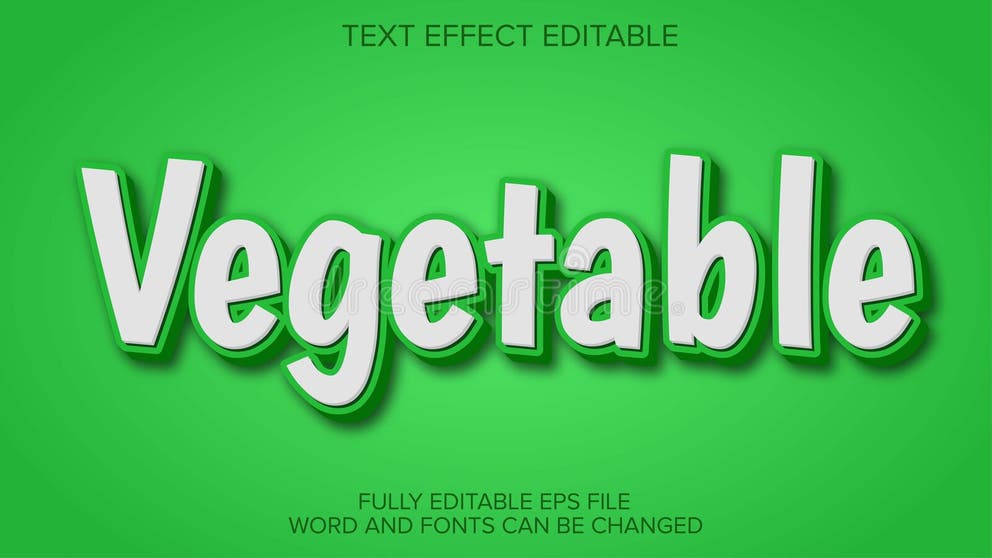 Vegetable Text Effect, Cartoon Style Editable Text Effect. Stock Vector ...