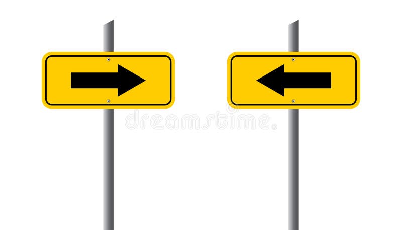 Direction Yellow Arrow Road Sign Stock Illustrations – 6,975 Direction ...