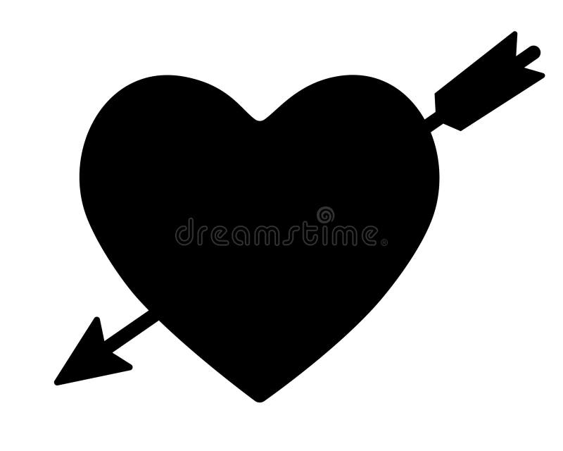 Heart Pierced by an Arrow Symbol of Love for Valentine S Day Stencil ...