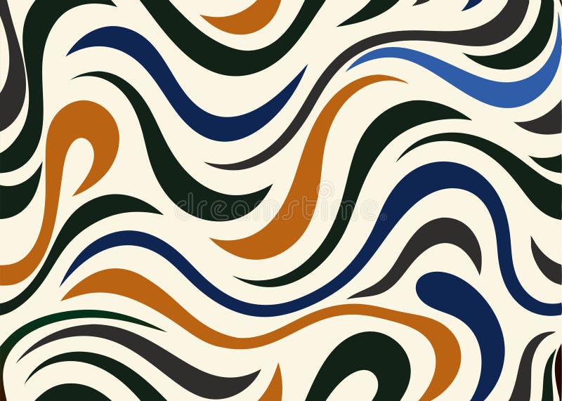 Abstract Pattern Organic Color Shapes Curved Lines Vector Illustration ...