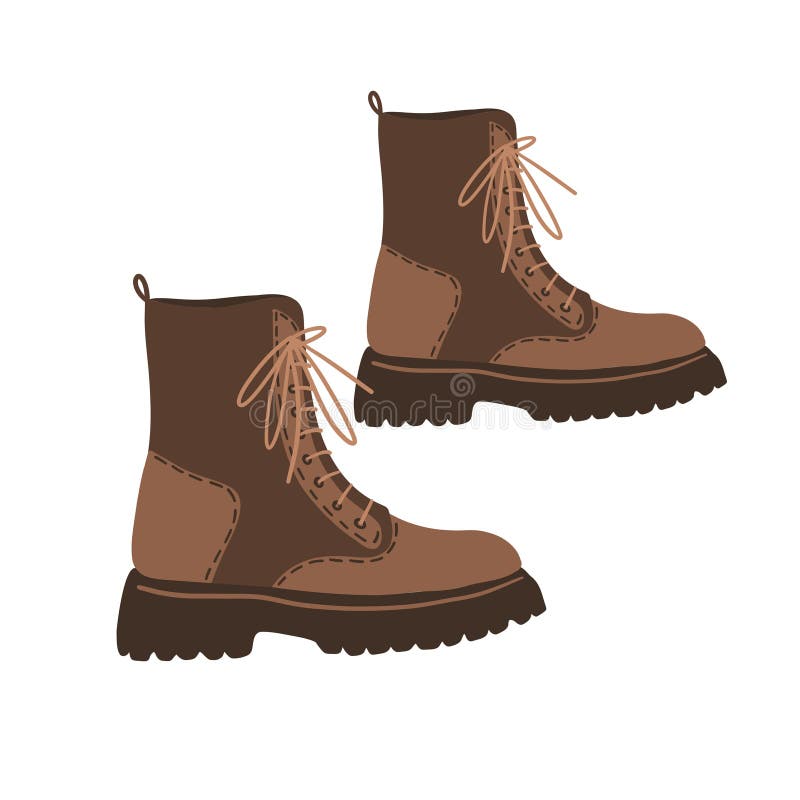 Vector Illustration of a Pair of Brown Boots Isolated Stock ...
