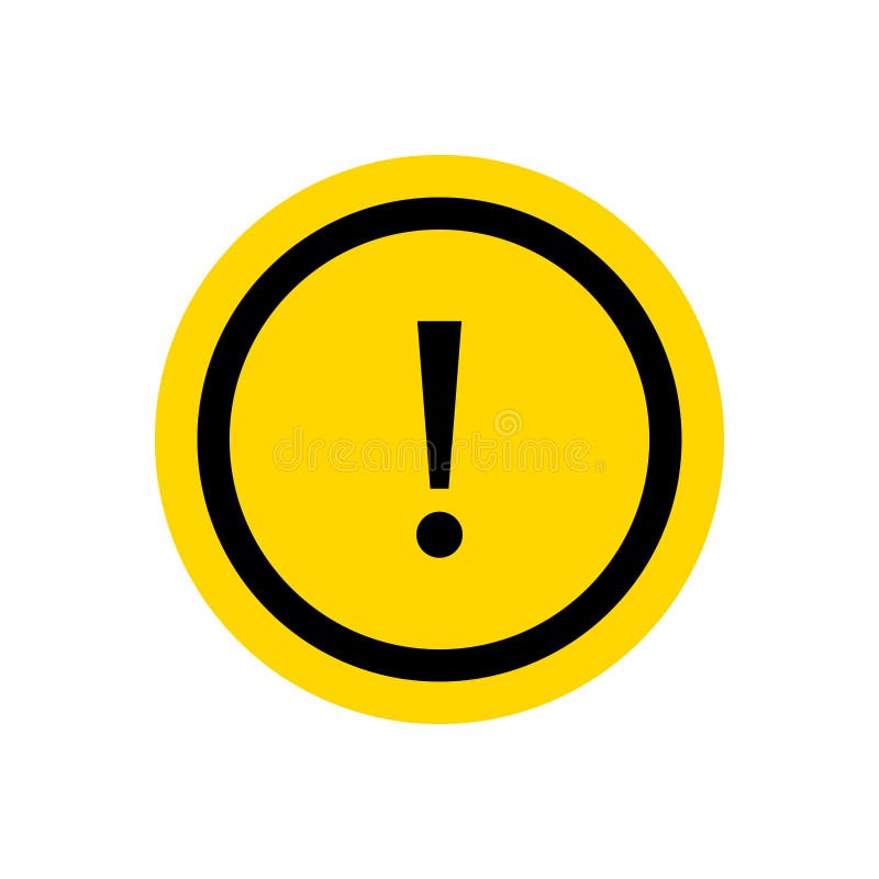Round Attention Warning Symble Exclamation Mark Icon. Black Exclamation ...