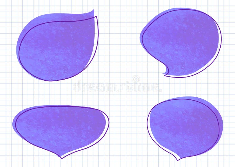 Blue Lilac Artwork Speech Bubbles Set Vector Stock Vector ...