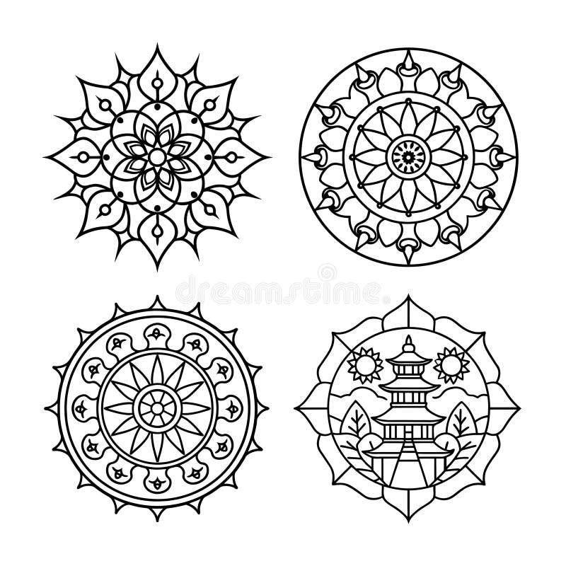 Intricate Chinese Mandala Art Inspired by Ancient Symbols Stock Vector ...