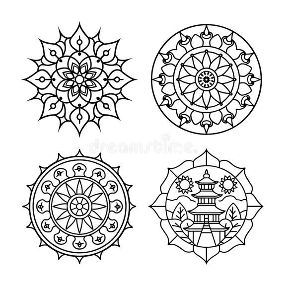 Intricate Chinese Mandala Art Inspired by Ancient Symbols Stock Vector ...