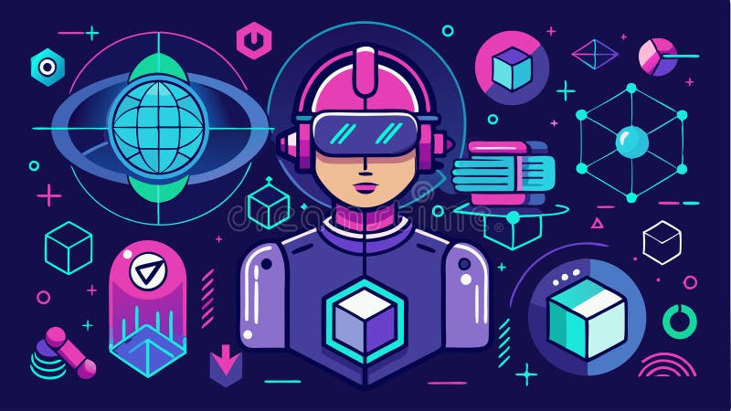 Futuristic Vector Icons AI Robotics Blockchain VR Cyberpunk Neon Design ...