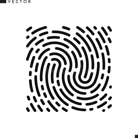Human Fingerprint in Square. Unique Fingerprint Stock Vector ...