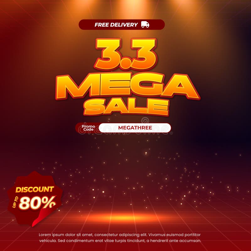 3.3 Mega Day Sale Discount Deals with Exclusive Orange Black Gradient ...