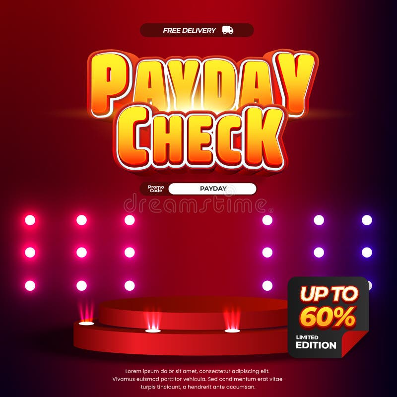 Payday Check Colorful Spot Light Gradient with Super Red Background ...