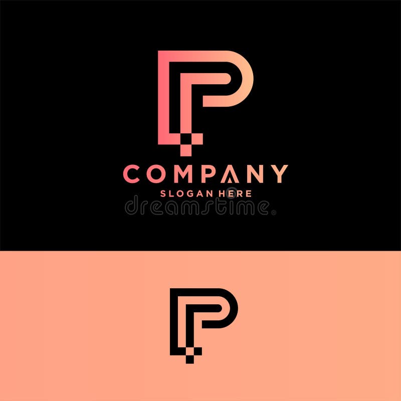 P Symbol Initial Letter Design Monogram Abstract Logo Stock Vector ...