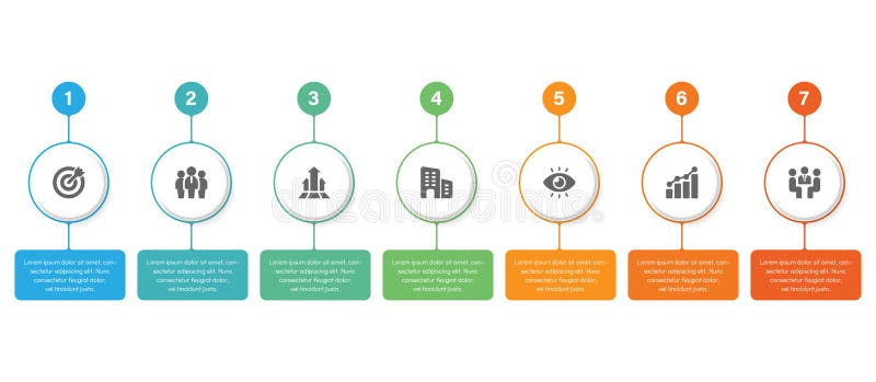 Infograph 8 Step Color Element with Graphic Chart Diagram, Business ...