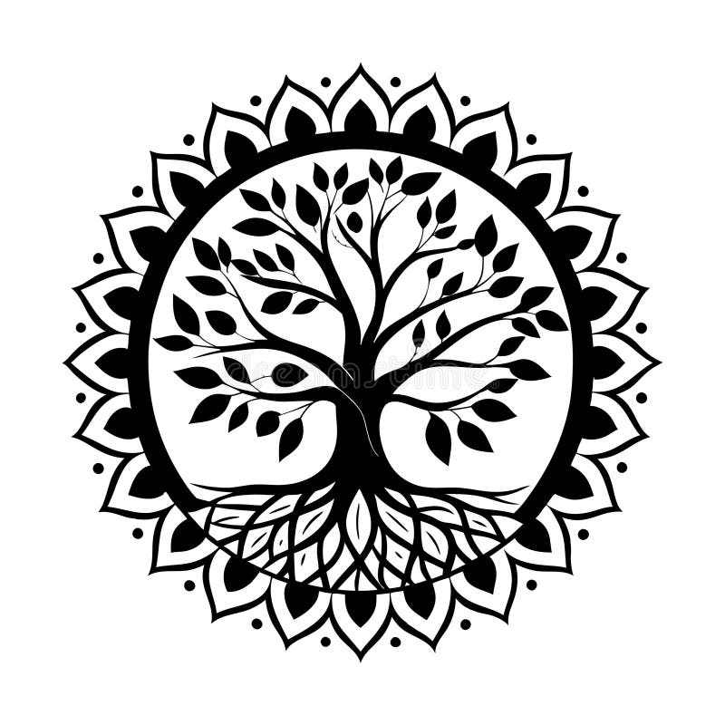 Intricate Tree Mandala Design for Modern Spirituality Stock Vector ...