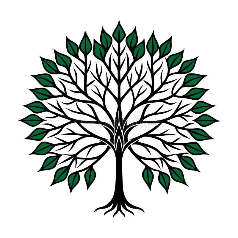 Boho Tree Mandala Art with Organic Patterns Stock Vector - Illustration ...