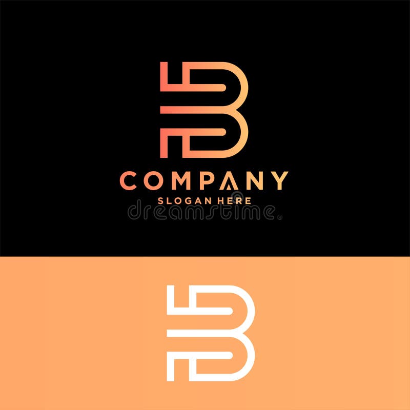 B Symbol Initial Letter Design Monogram Abstract Logo Stock ...