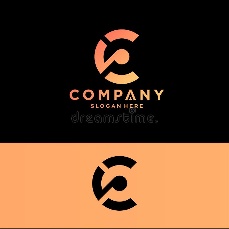 C Symbol Initial Letter Design Monogram Abstract Logo Stock ...