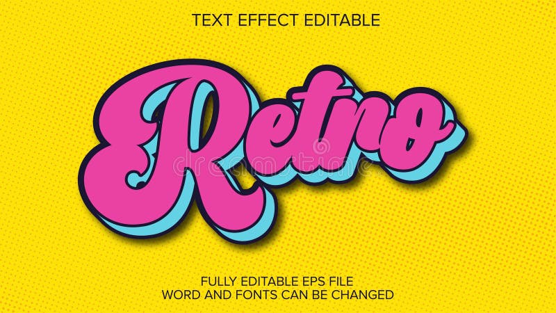Retro Comic Text Effect 3d Style Editable Vector Stock Vector - Illustration of number, type ...