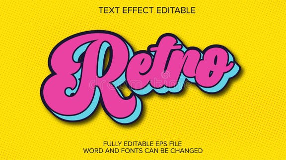 Retro Comic Text Effect 3d Style Editable Vector Stock Vector - Illustration of logo, typeset ...