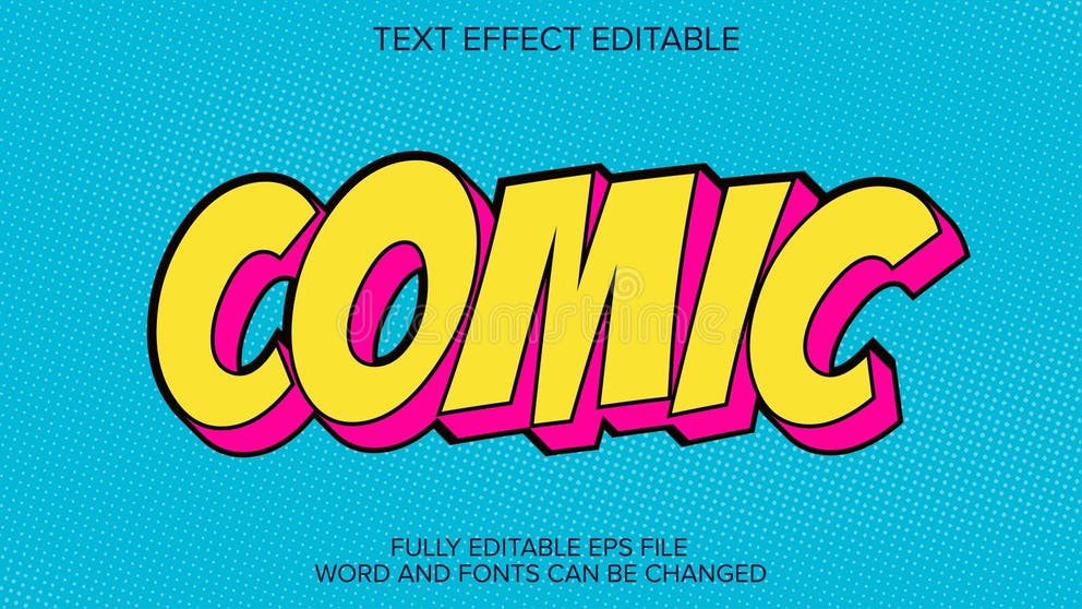 Retro Comic Text Effect 3d Style Editable Vector Stock Vector ...