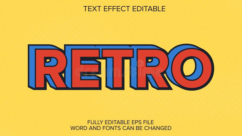 Retro Comic Text Effect 3d Style Editable Vector Stock Vector ...