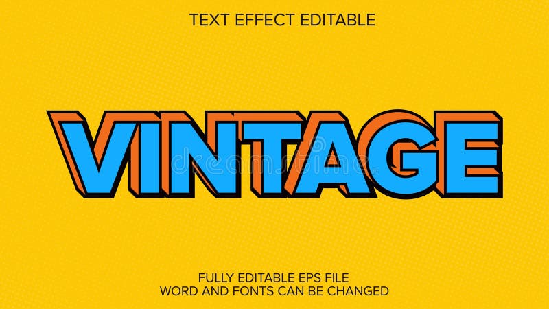 Retro Comic Text Effect 3d Style Editable Vector Stock Vector ...